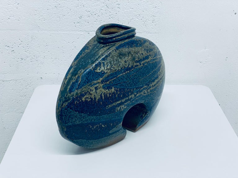 Mid-Century Studio Pottery Vase by Aleph Hammer, Signed For Sale at 1stDibs