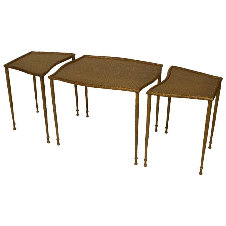 Patinated Bronze Three Section Bronze Coffee Table For Sale at 1stDibs