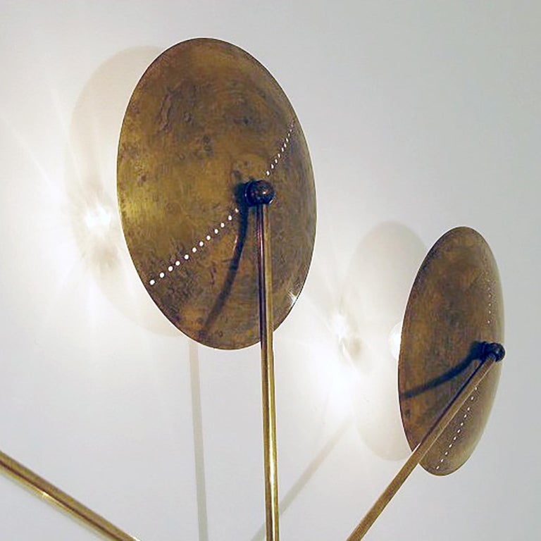 Mid-Century Style Brass Italian Spider Wall Light or Flush Mount For ...