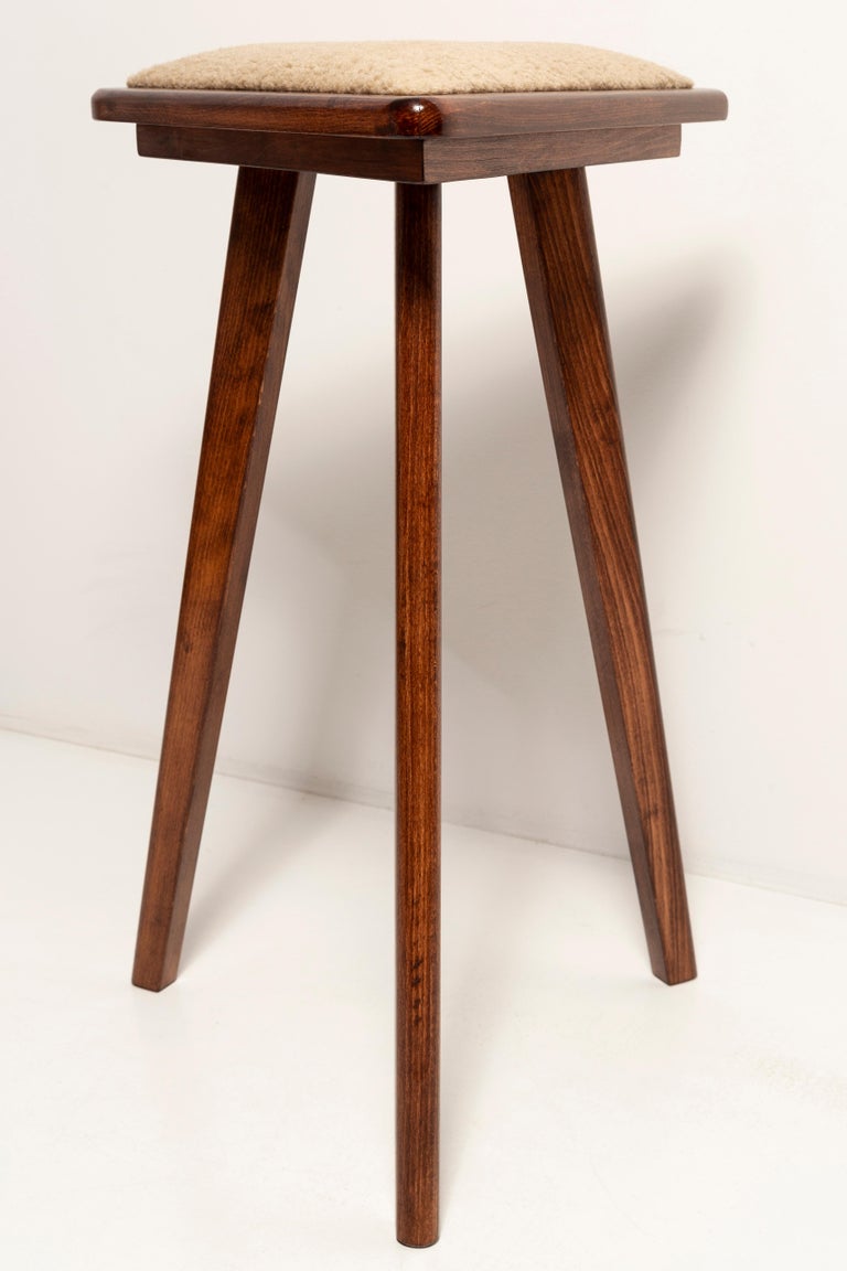 Mid-Century Style Camel Boucle Triangle Medium Stool, by Vintola Studio ...