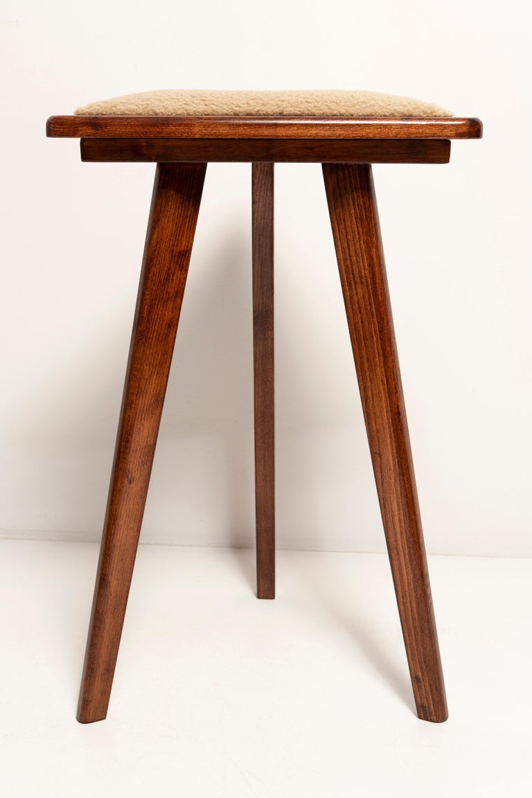 Mid-Century Style Camel Boucle Triangle Medium Stool, by Vintola Studio ...