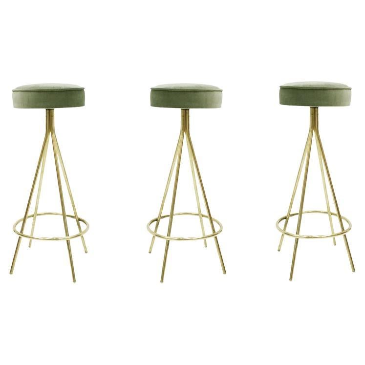 Italian Brass Bar Stools at 1stDibs