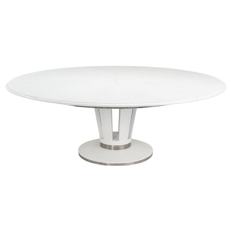 Mid Century Style Extension Dining Table, Bold White For Sale at 1stDibs