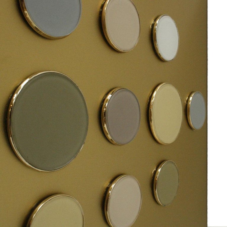 Midcentury Style Wood Colored Glass and Brass Italian Commode by L.A ...