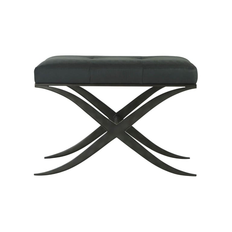Mid Century Style X Frame Stool For Sale at 1stDibs