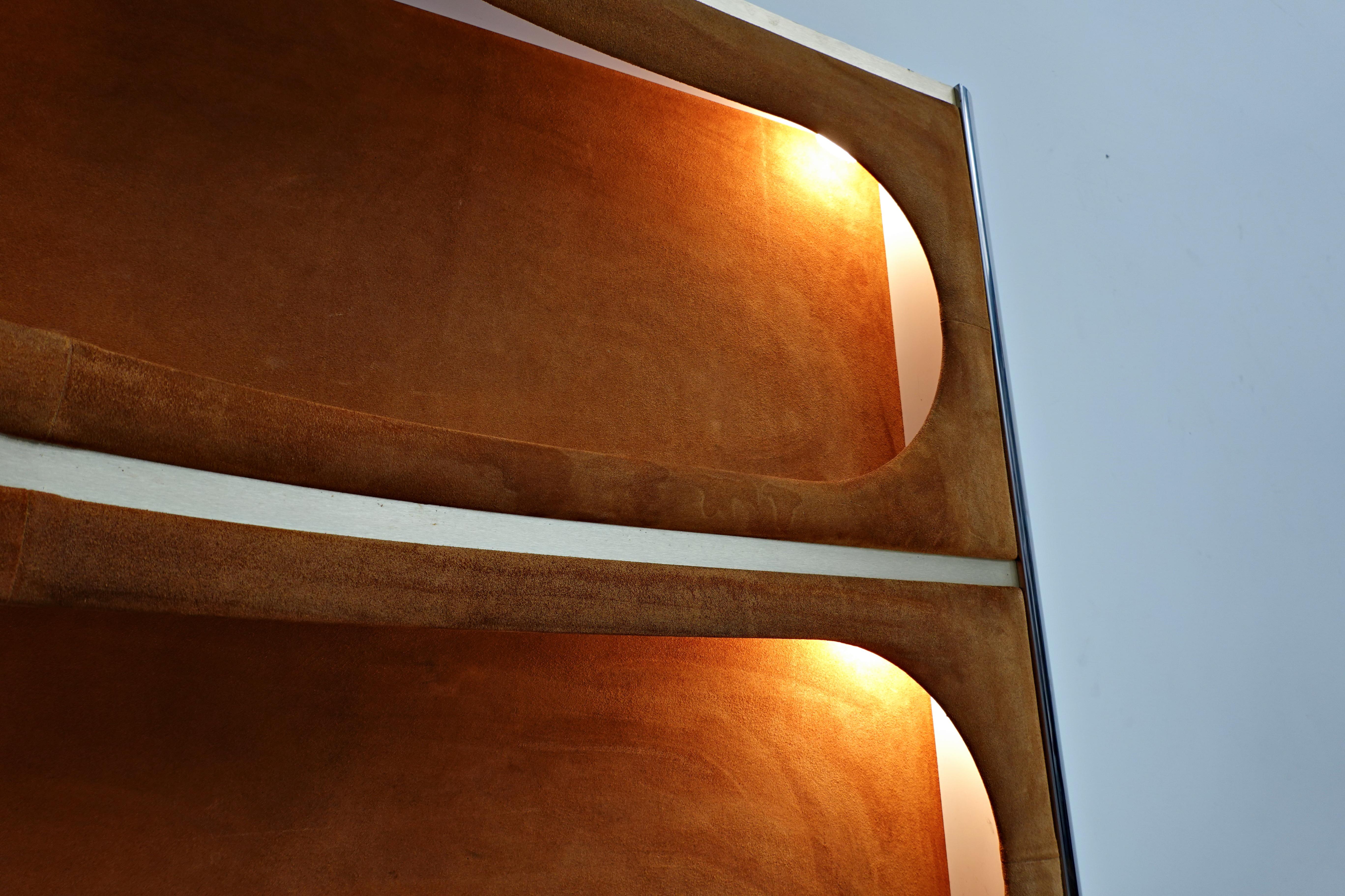 Mid-Century Suede Bar by Willy Rizzo, Italy, 1970s at 1stDibs