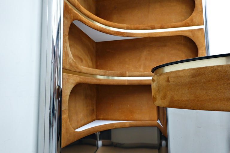 Mid-Century Suede Bar by Willy Rizzo, Italy, 1970s at 1stDibs
