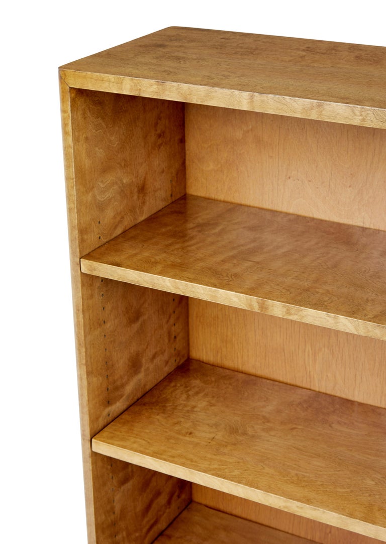 Mid century Swedish birch open bookcase For Sale at 1stDibs