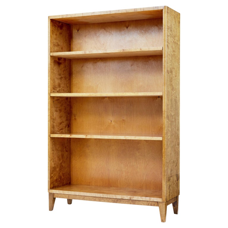 Mid century Swedish birch open bookcase For Sale at 1stDibs