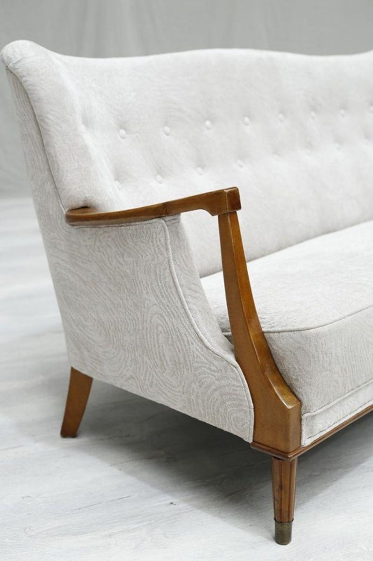 Mid Century Swedish Curved Back Lounge Sofa For Sale at 1stDibs