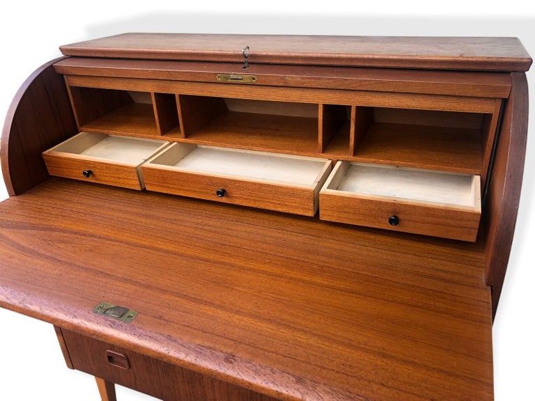 Midcentury Swedish Rolltop Secretary Desk by Egon Ostergaard For Sale ...