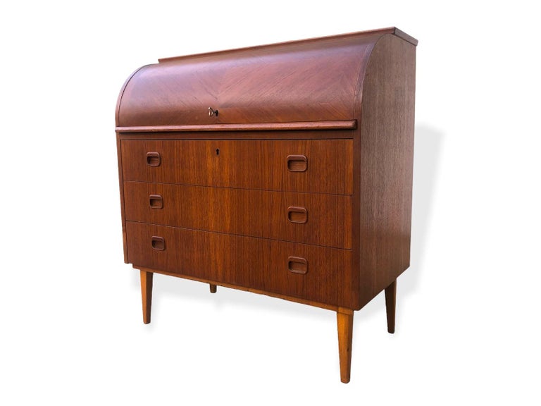Midcentury Swedish Rolltop Secretary Desk by Egon Ostergaard For Sale ...