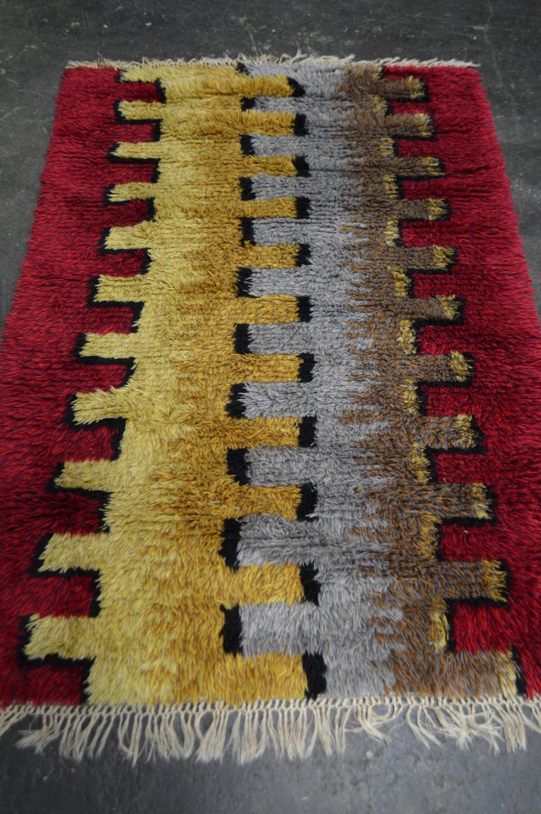 Midcentury Swedish Rya Rug at 1stDibs