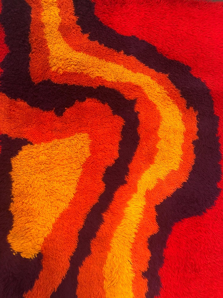 Midcentury Swedish Rya Rug at 1stDibs