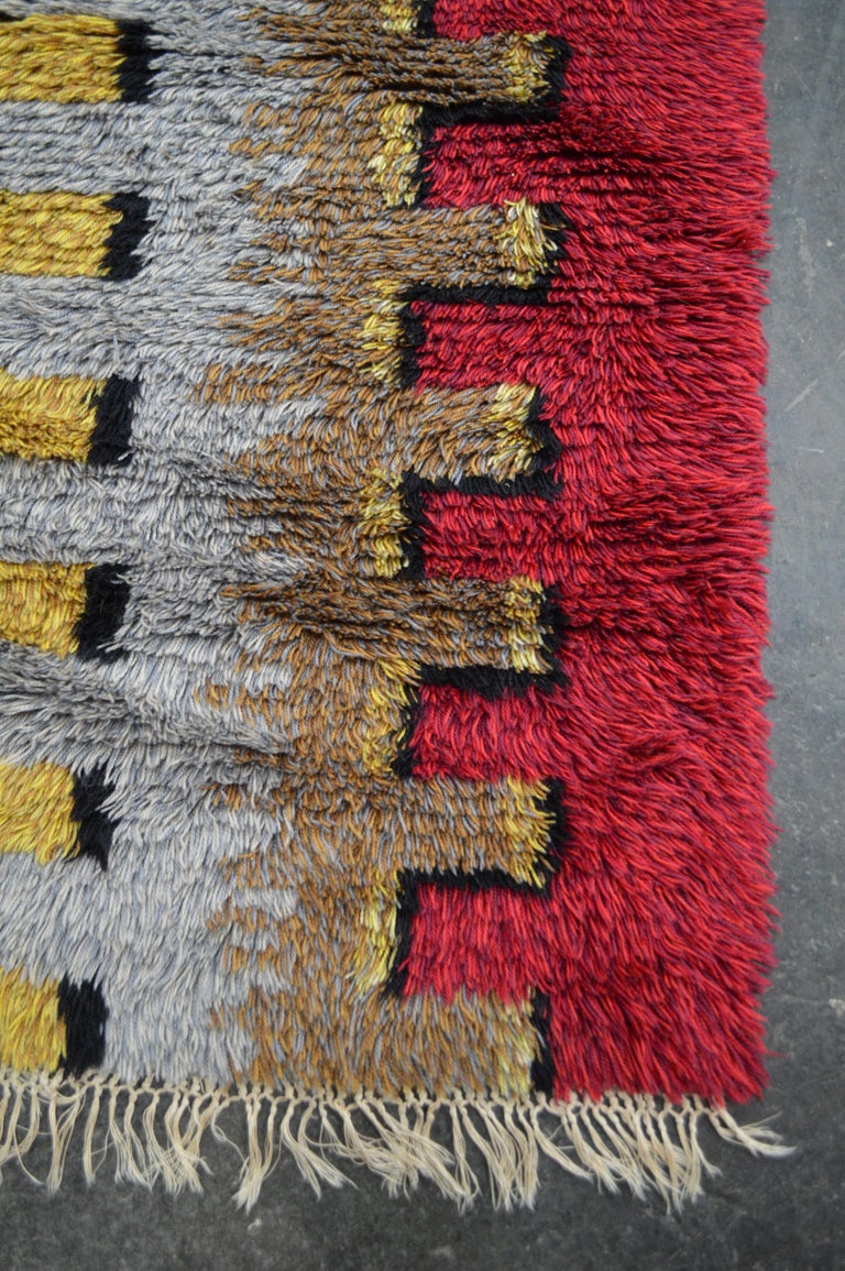 Midcentury Swedish Rya Rug at 1stDibs