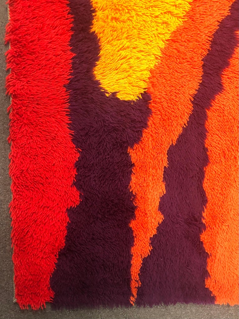 Midcentury Swedish Rya Rug at 1stDibs