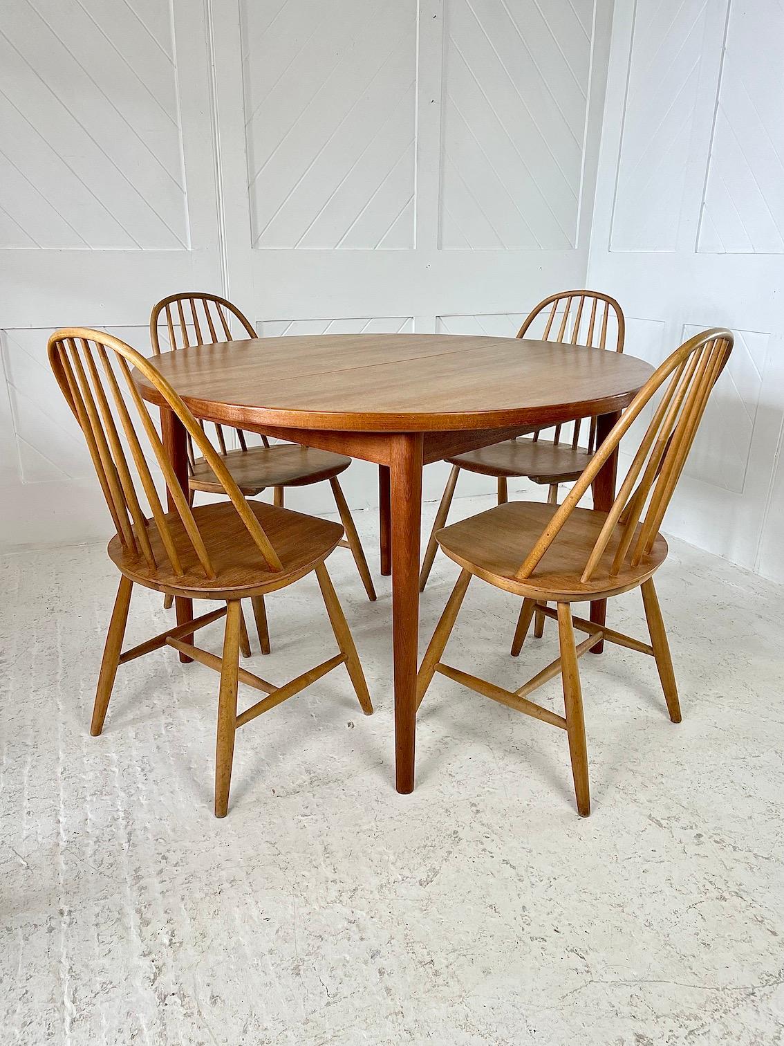 Mid-Century Swedish Teak Dining Table With a Set of 8 Chairs For Sale ...