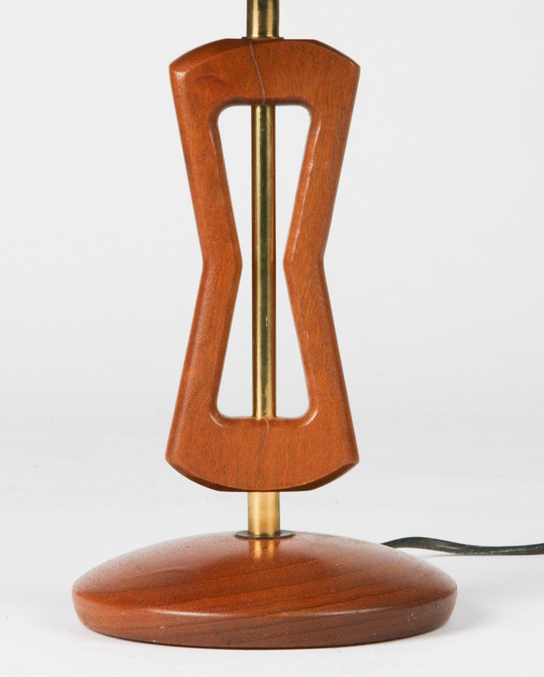 Midcentury Table Lamp with Diamonds Lattice Pattern Copper Shade at 1stDibs