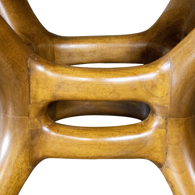 Ico Parisi Style Table with Sculptural Wooden Base and Marble Top ...