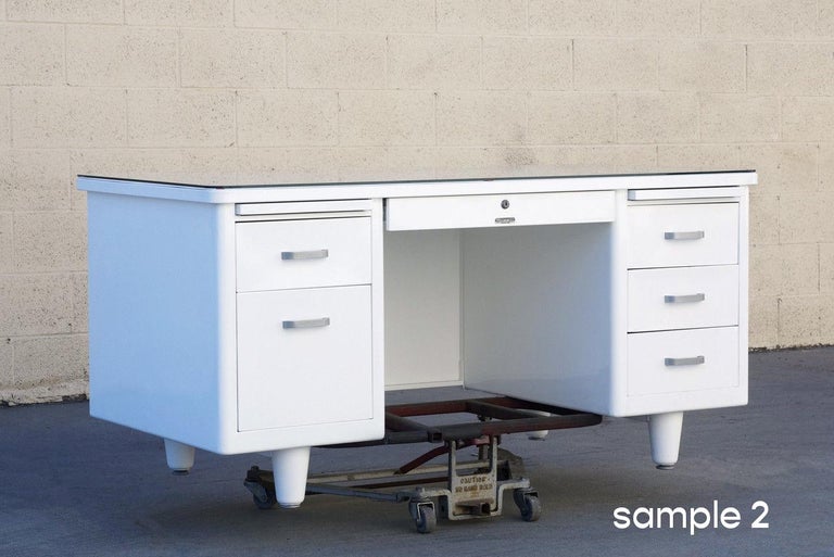 Midcentury Tanker Desk Custom Refinished in White For Sale at 1stDibs ...