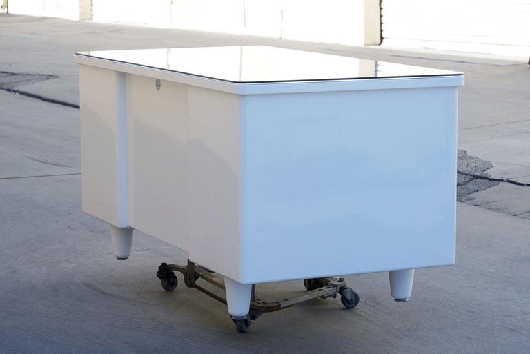 Midcentury Tanker Desk Custom Refinished in White For Sale at 1stDibs ...