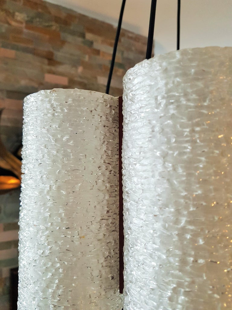 Midcentury Teak and Resin Chandelier, Denmark, 1960s For Sale at 1stDibs