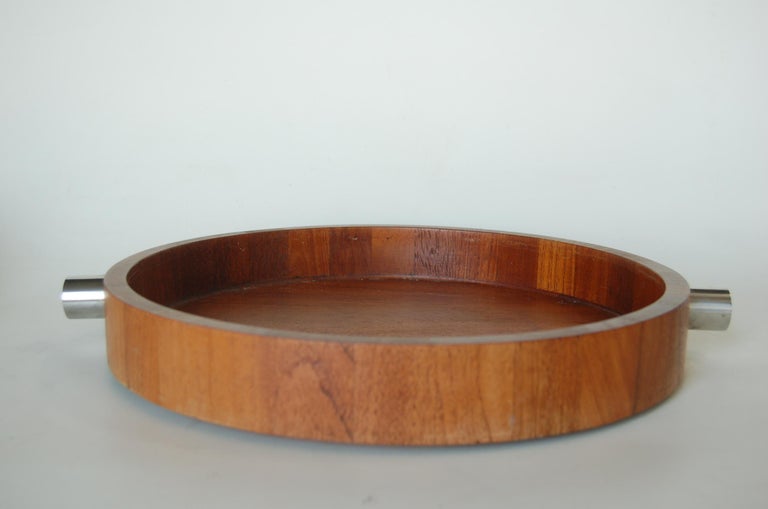 Midcentury Teak Stainless Steel Salad Serving Bowl Cobblewood Lundtofte ...