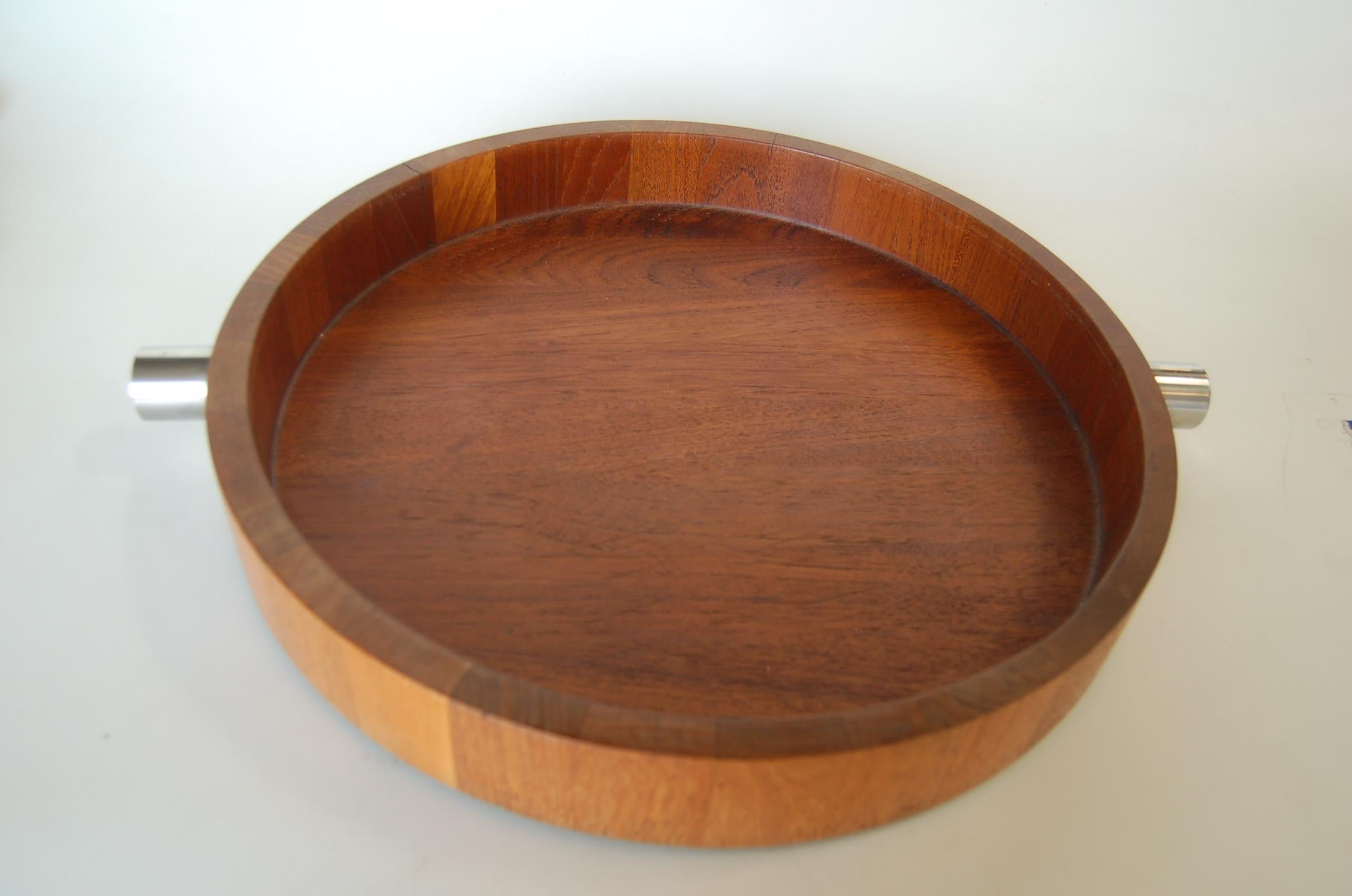 Midcentury Teak Stainless Steel Salad Serving Bowl Cobblewood Lundtofte ...