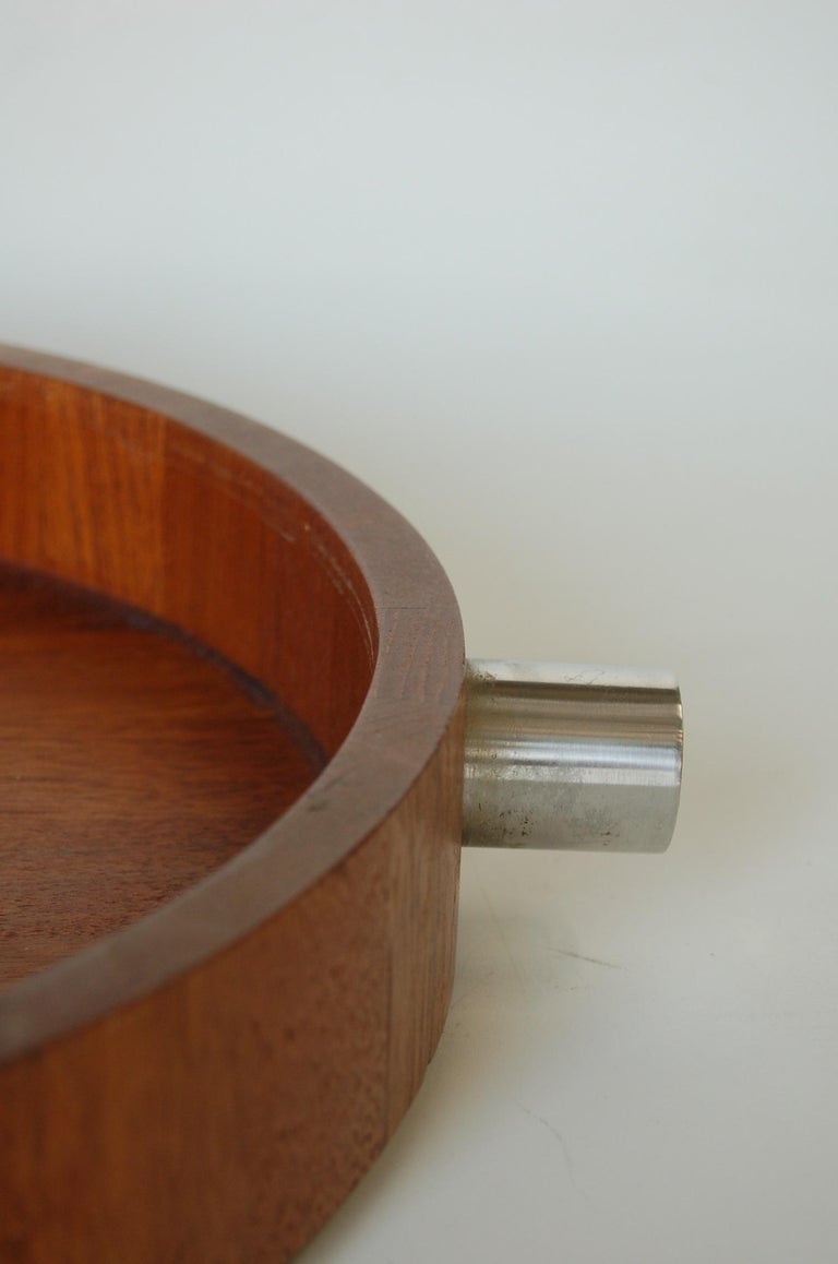 Midcentury Teak Stainless Steel Salad Serving Bowl Cobblewood Lundtofte ...