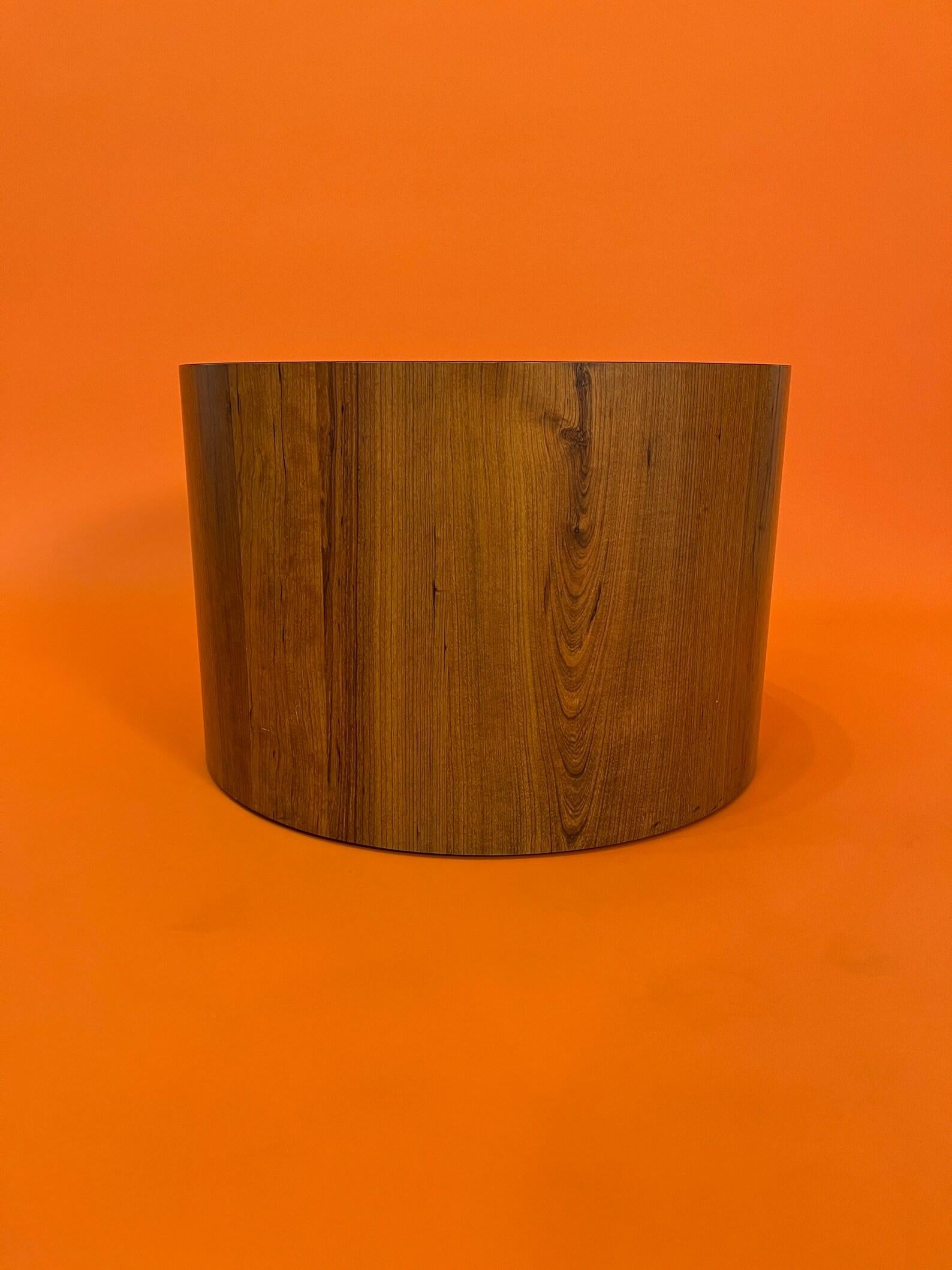 Midcentury Teak Circle Drum Shaped Coffee Table End Table 1970s circa ...