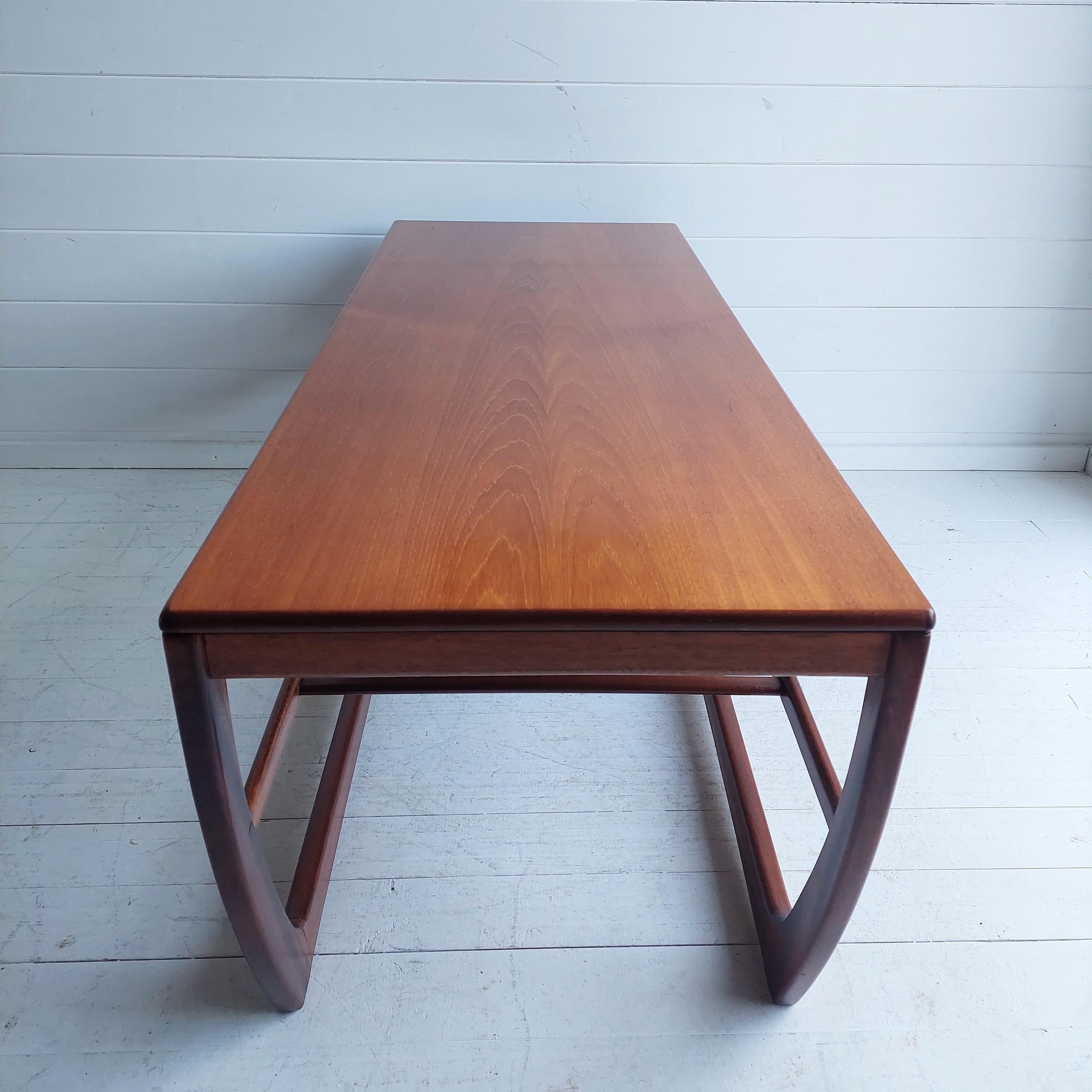 Mid Century Teak Coffee Table By Beithcraft Magazine Ladder Shelf ...