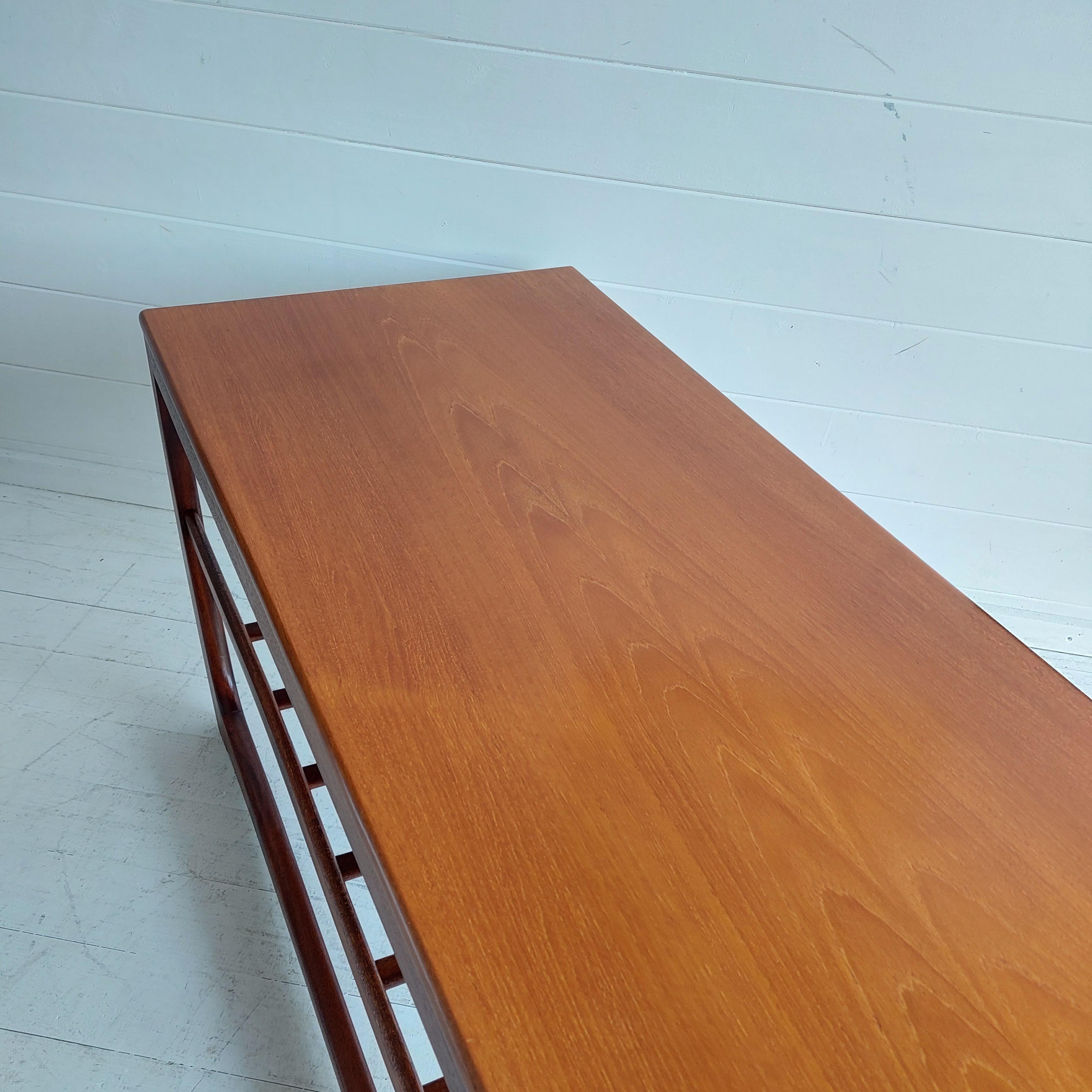 Mid Century Teak Coffee Table By Beithcraft Magazine Ladder Shelf ...