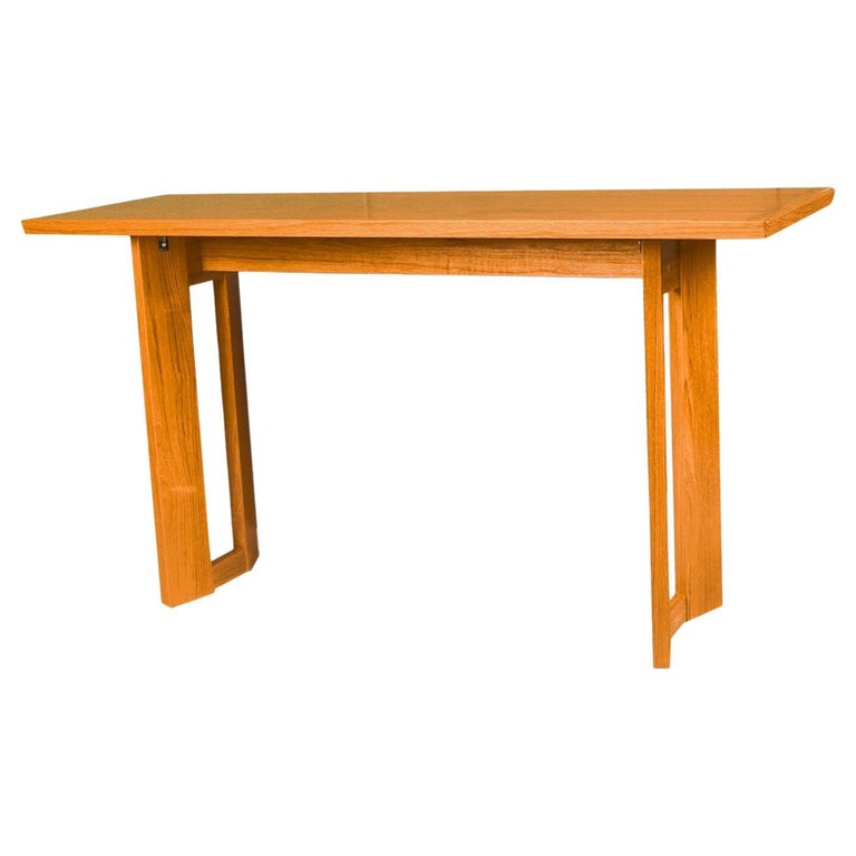 Mid Century Teak Danish Console Sofa Foyer Table For Sale at 1stDibs