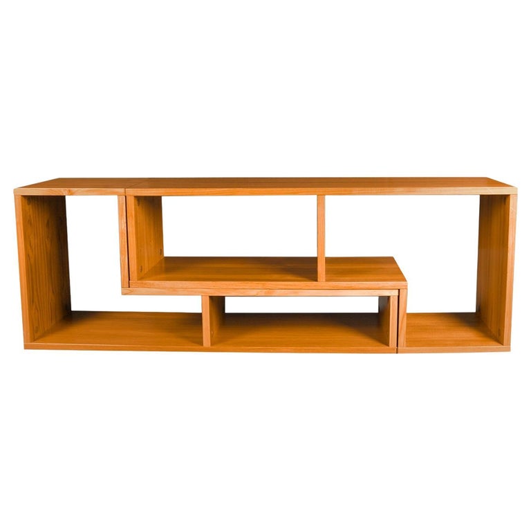 Mid Century Teak Expanding Bookcases Pair For Sale at 1stDibs
