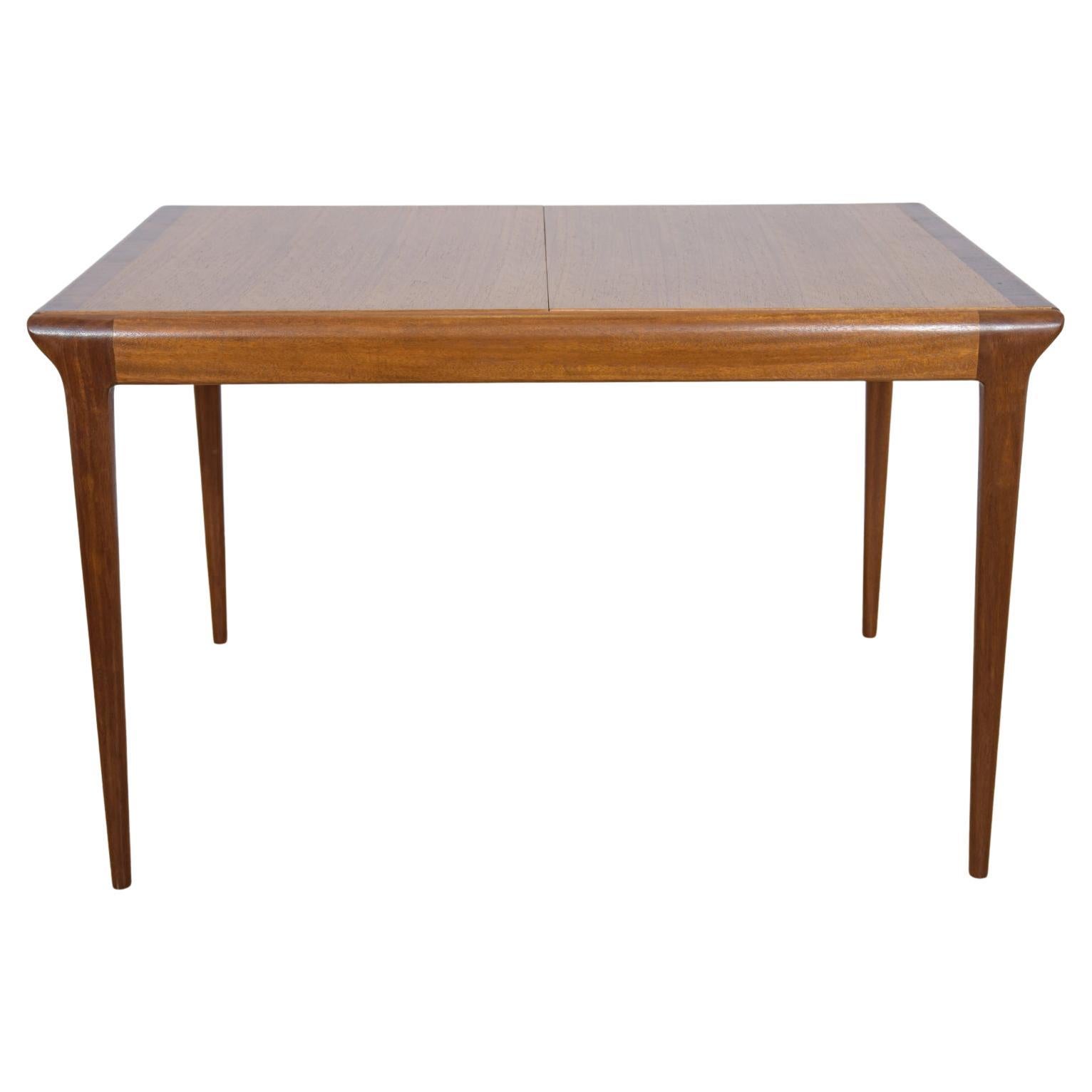 McIntosh Round Extending Teak Dining Table and Chairs in Black Vinyl ...