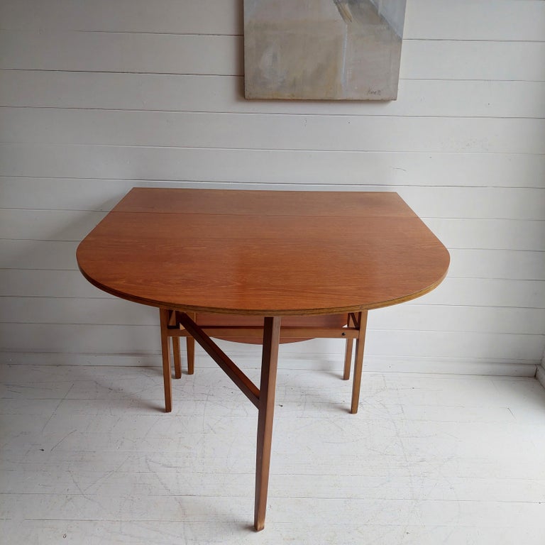 Mid Century Teak Extending Drop Leaf Gate Leg Dining Table 1960s at 1stDibs