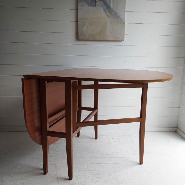 Mid Century Teak Extending Drop Leaf Gate Leg Dining Table 1960s at 1stDibs
