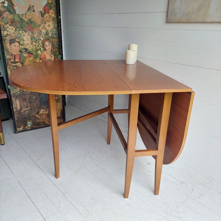 Mid Century Teak Extending Drop Leaf Gate Leg Dining Table 1960s at 1stDibs
