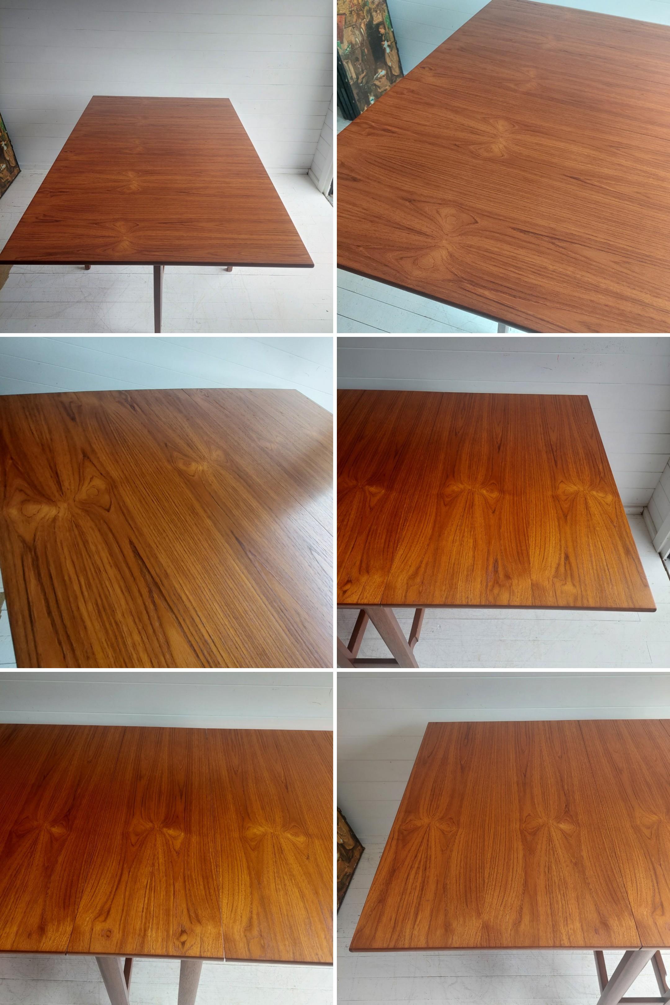 Mid Century Teak Gateleg Dining Table Danish style , 1960/70s at 1stDibs
