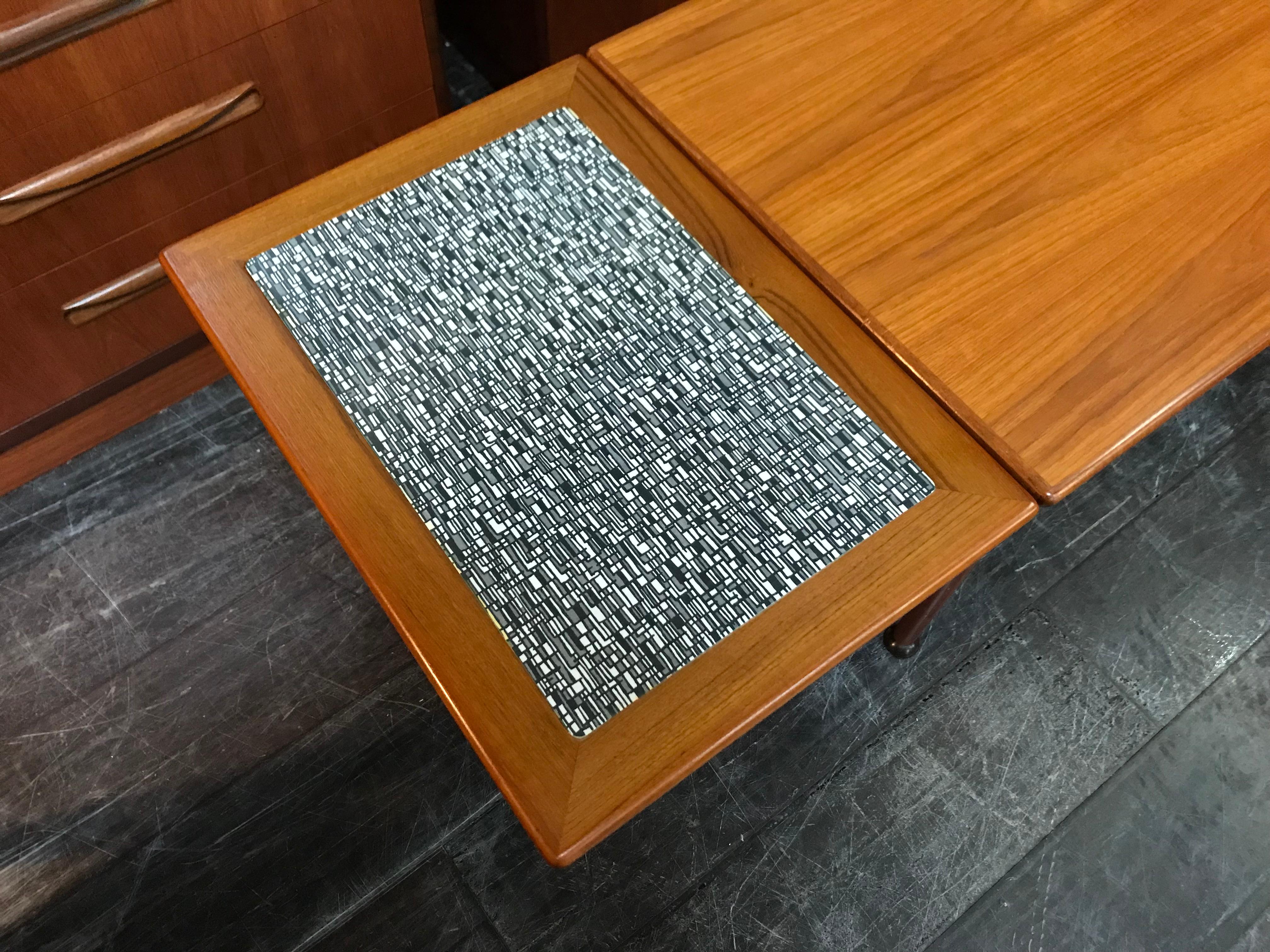 Midcentury Teak Metamorphic Coffee Table with Rattan Magazine Shelf by ...