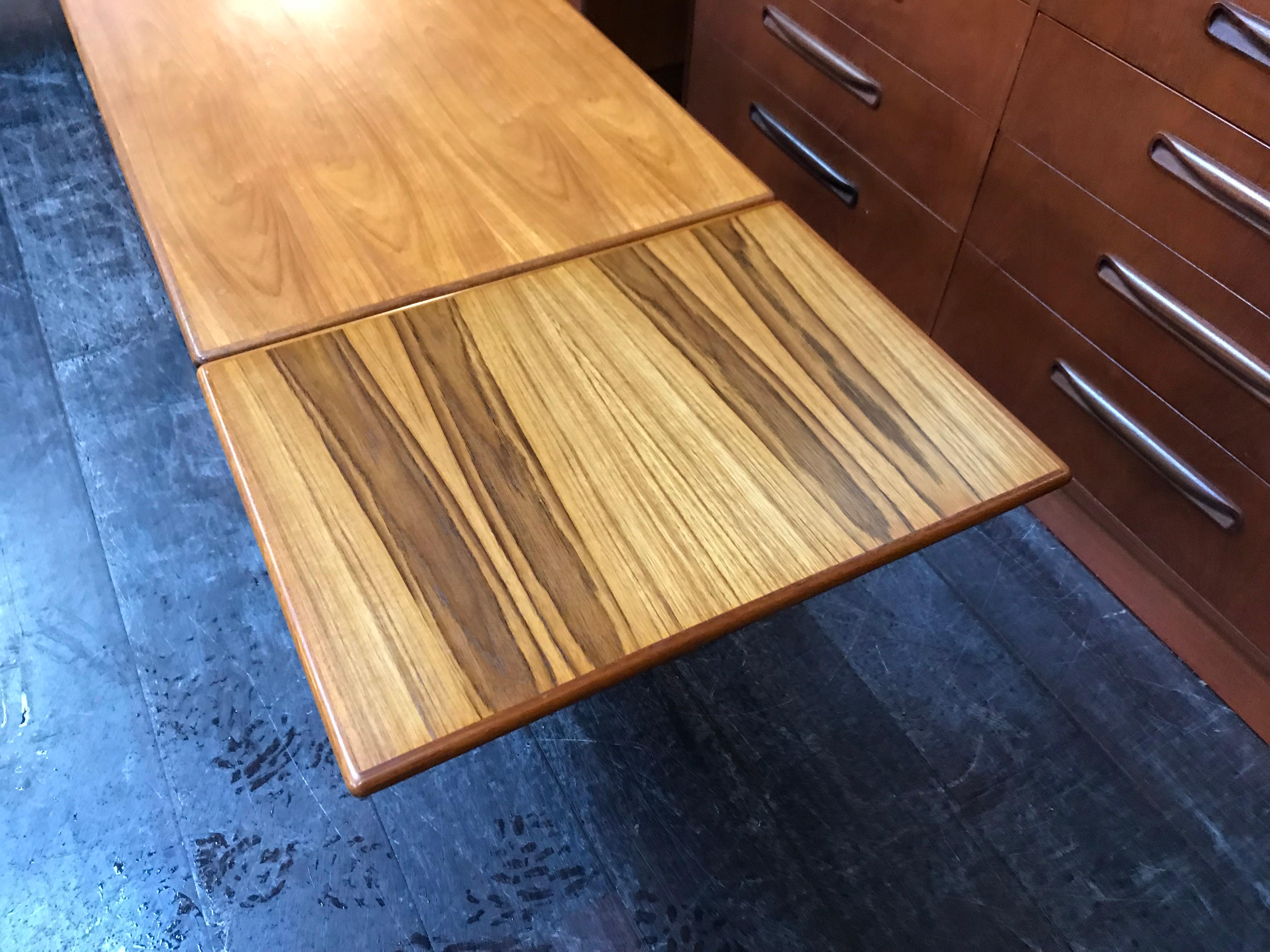 Midcentury Teak Metamorphic Coffee Table with Rattan Magazine Shelf by ...