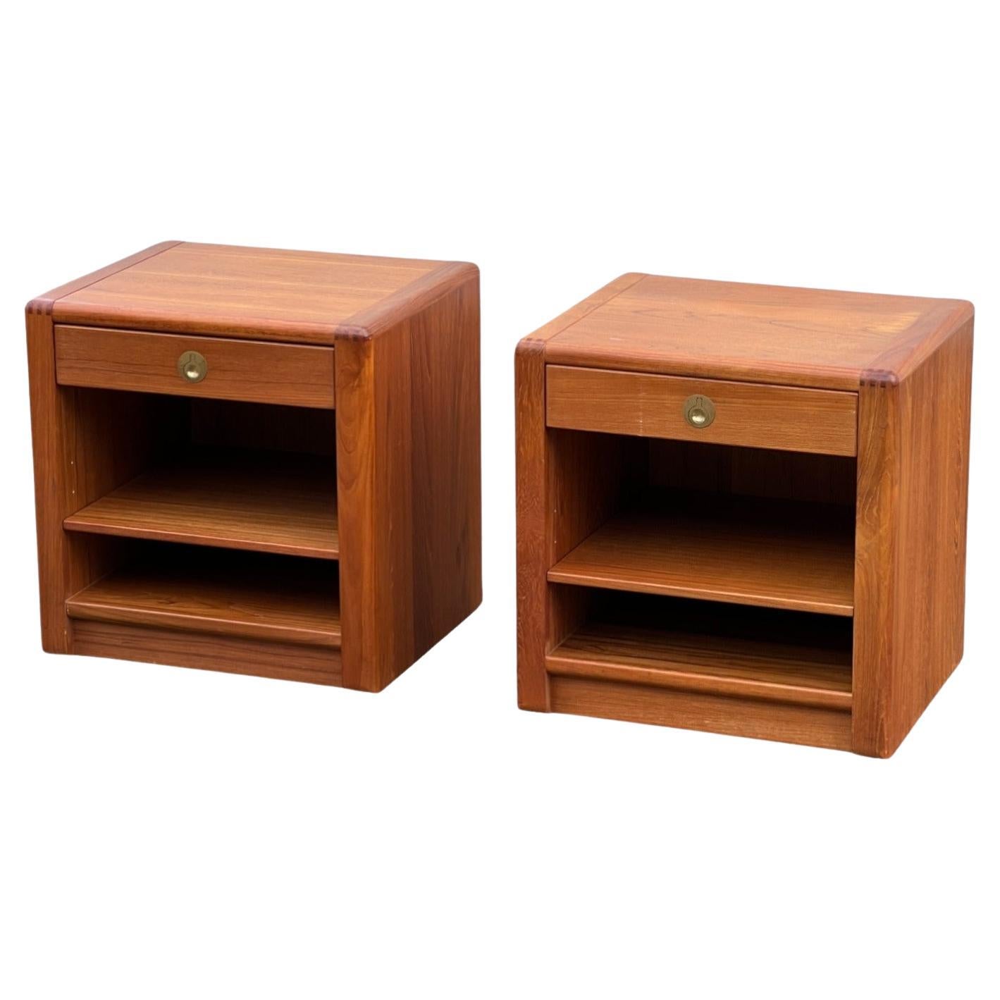 Mid-Century Teak Nightstands by D-Scan For Sale at 1stDibs