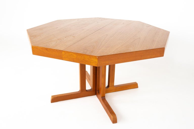 Mid Century Teak Octagonal Dining Table at 1stDibs