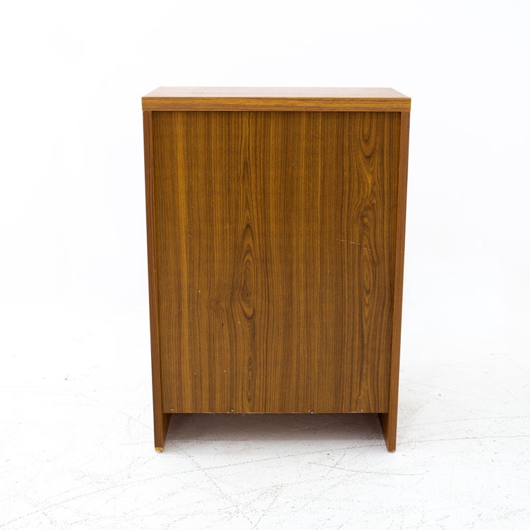 Mid Century Teak Step Nightstands - Pair at 1stDibs