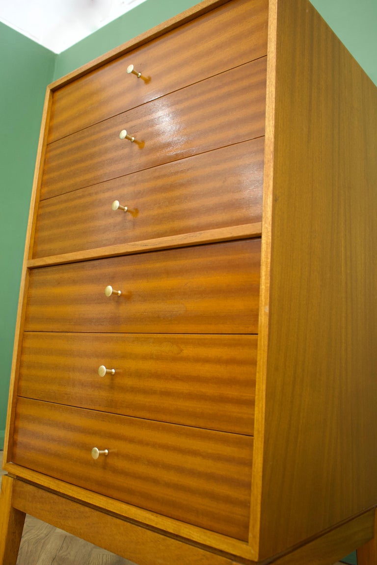 Mid-Century Teak Tallboy Chest of Drawers by Peter Hayward for Uniflex ...