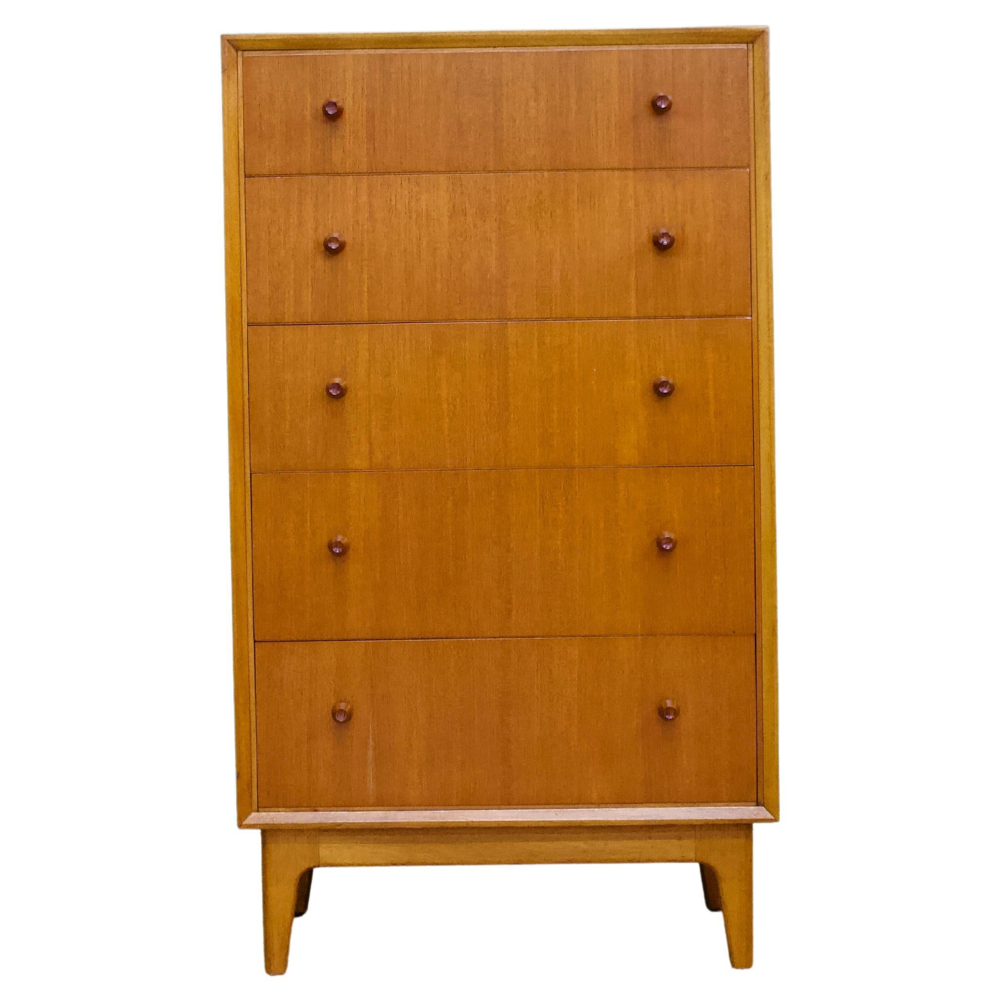 Mid-Century Teak Tallboy Chest of Drawers by Peter Hayward for Uniflex ...