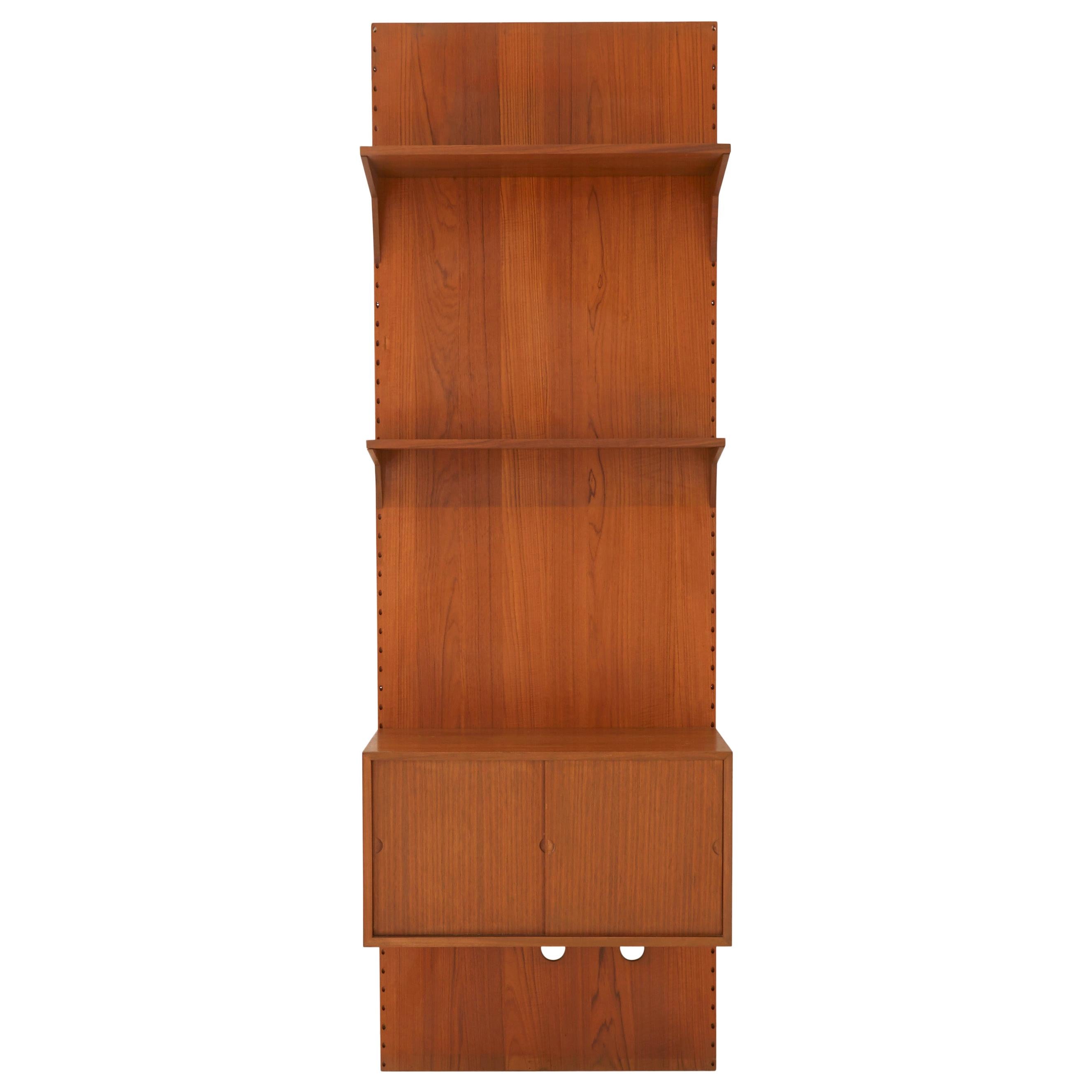 Midcentury Teak Wall Shelving Unit For Sale at 1stDibs