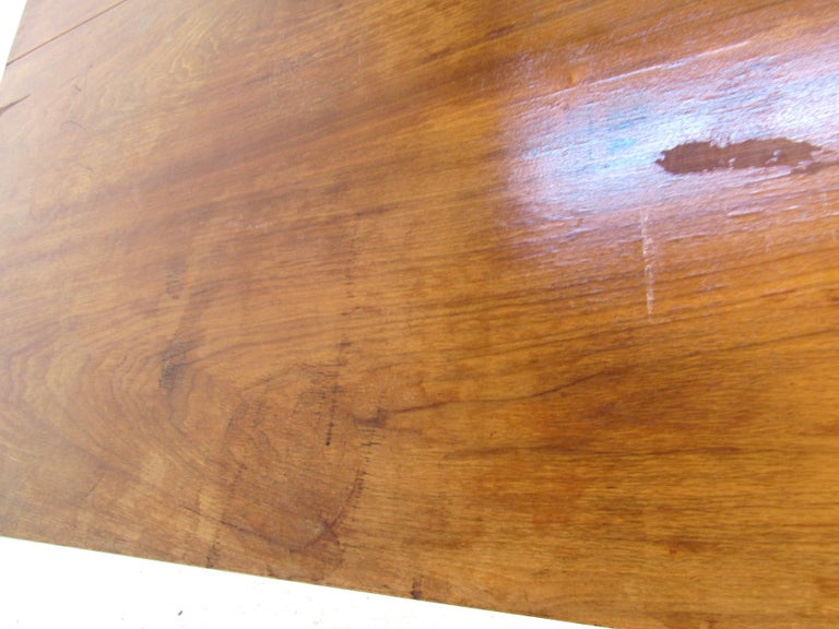 Midcentury Teak Wood Drop-Leaf Dining Table For Sale at 1stDibs