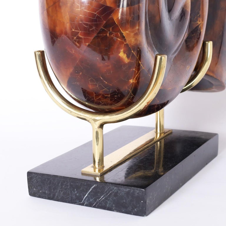 Mid-Century Tessellated Penshell Nautilus on Stand by Maitland-Smith ...