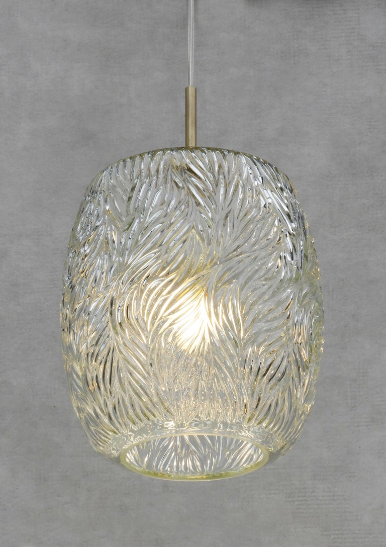 Mid-Century Textured Glass Pendant Light, C1960s, France For Sale at ...